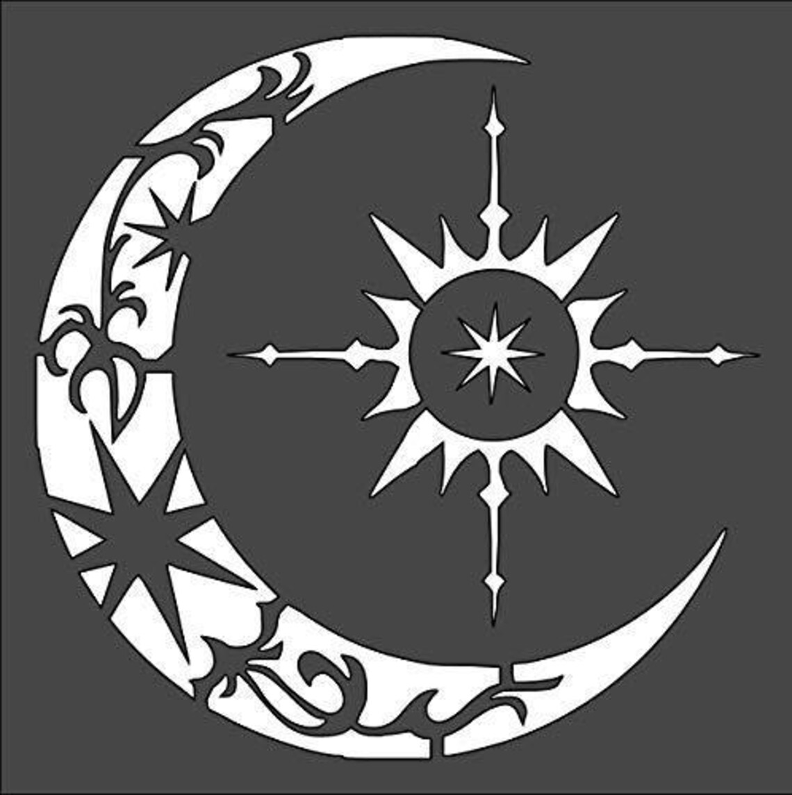 Moon and Stars Stencil Art Celestial Home Decor Unique Gift Idea - Etsy