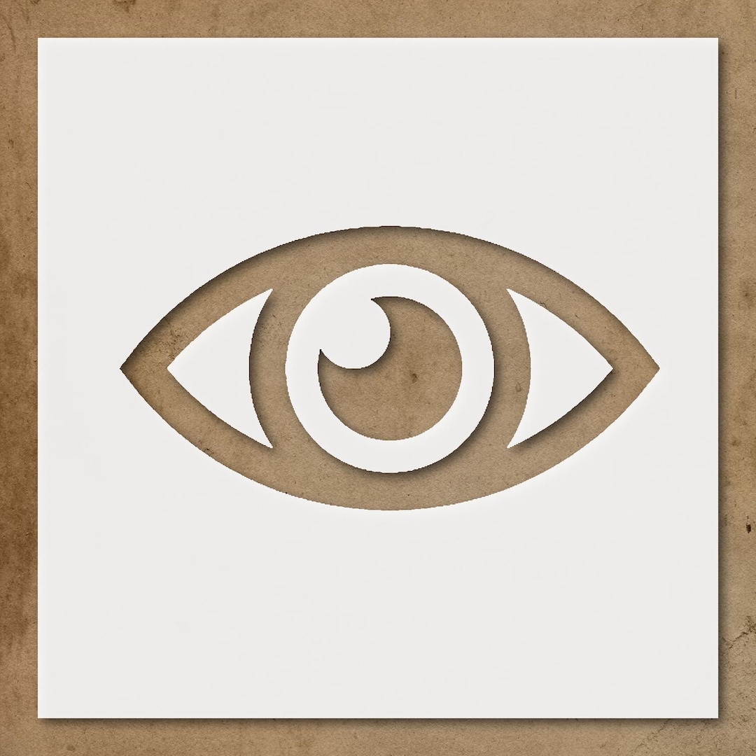Stylized Eye Design Stencil With Central Swirl for Art and Craft ...