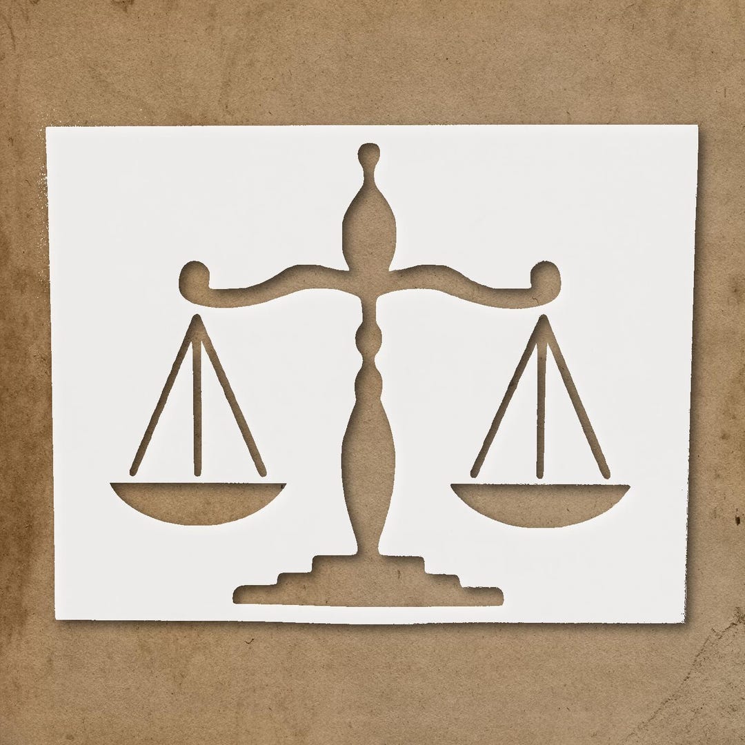 Scales of Justice Stencil Legal Art Decor DIY Craft Template - Etsy