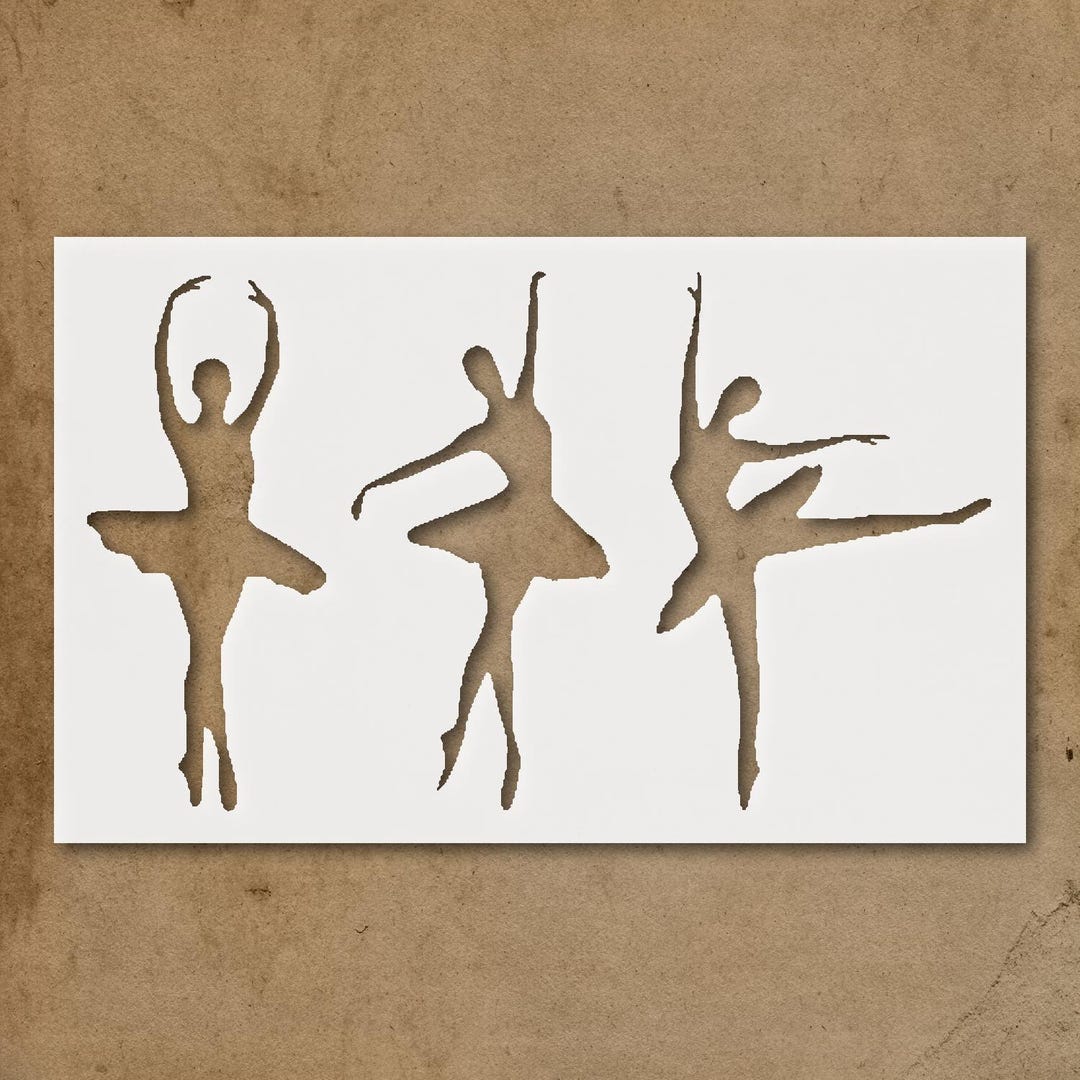 Silhouetted Ballet Dancer Stencil Art Elegant Home Decor Unique Gift ...