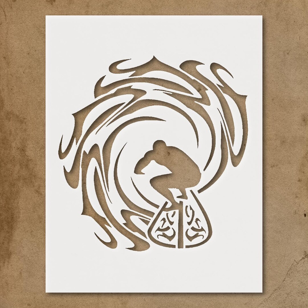 Surfing Waves Stencil Art Surfer Decor for Beach Lovers - Etsy