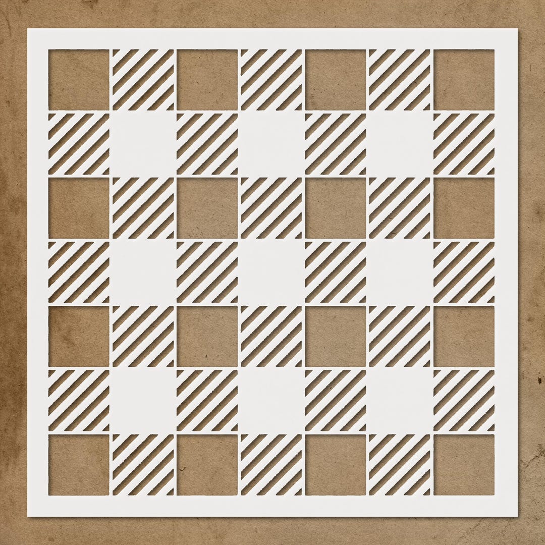 Checkerboard Stencil Template for DIY Crafts Wall Art Decor Reusable ...