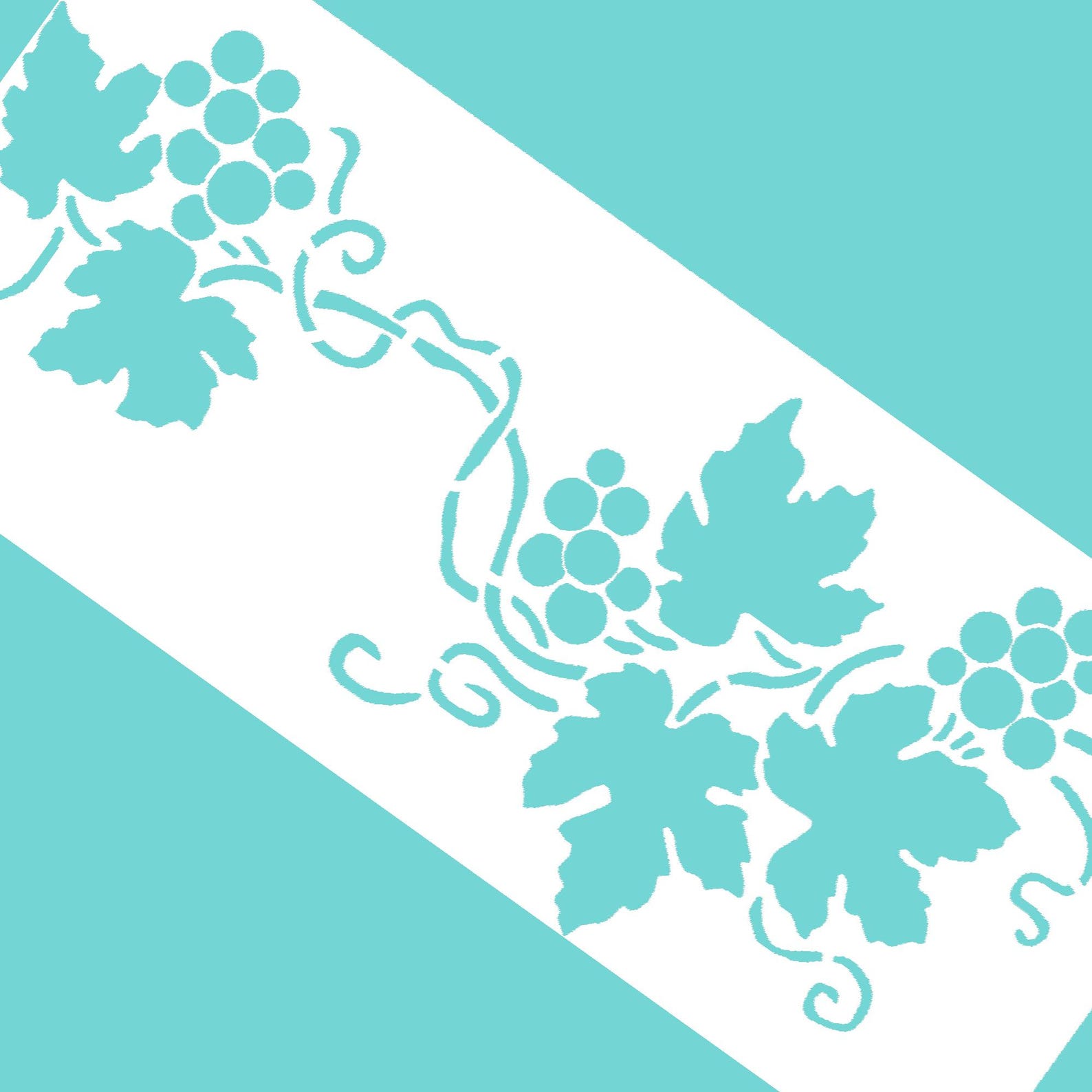 Grape Vine Border Stencil Template for DIY Crafts, Rustic Wall Painting ...