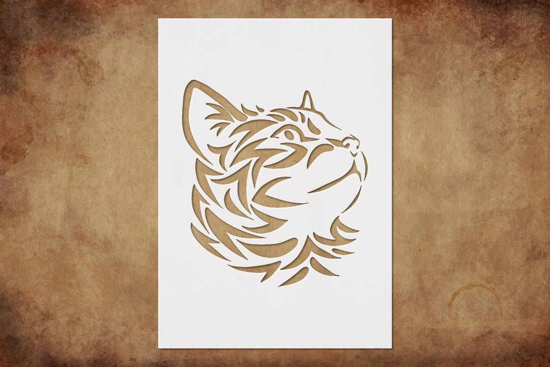Cat Stencil Template Reusable - Cute Design, Easy Application ...