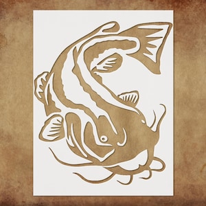 Catfish Stencil Template Reusable | Fish Pattern for Wall Art, DIY ...