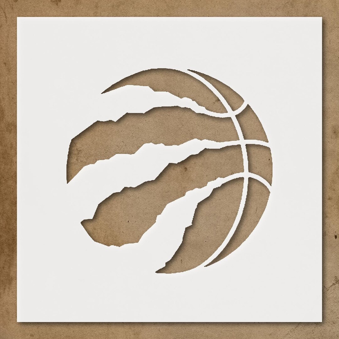 Stylized Basketball Claw Marks Stencil for Sports Decor and DIY ...