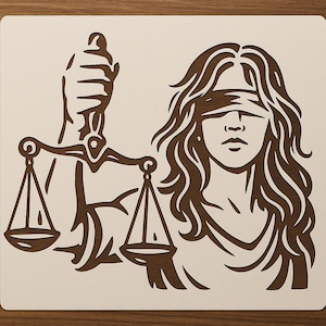 Lady Justice Stencil for Painting and Crafts - Reusable Justice Symbol ...