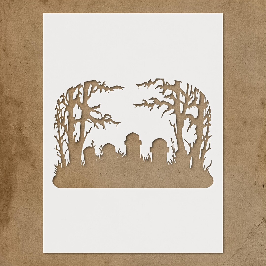 Graveyard Wall Art Stencil Reusable DIY Template for Home Decor - Etsy