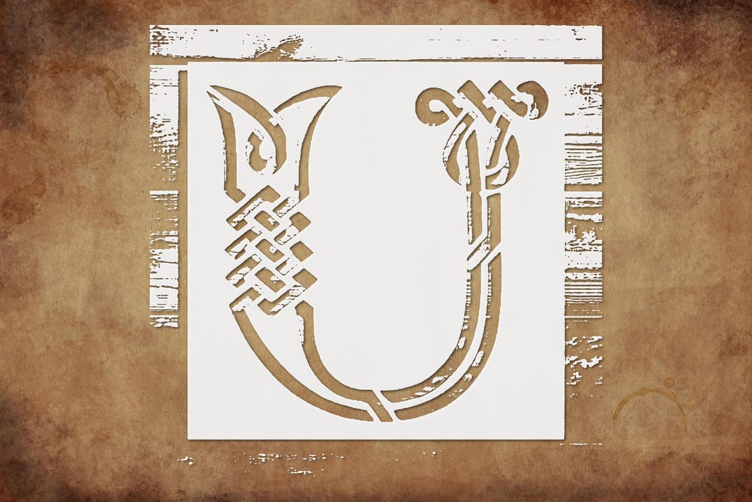 Celtic Initial U Stencil for Painting Reusable 5x5 Inch Design for DIY ...