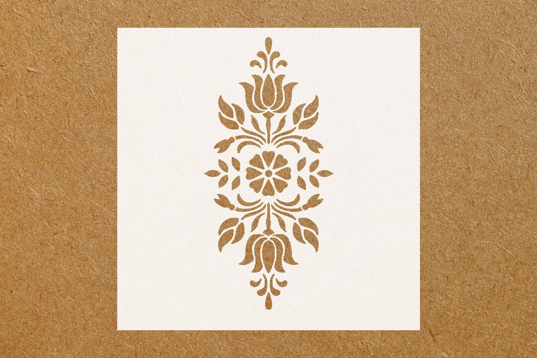 Elegant Floral Damask Stencil for Paper Crafts and Journaling, Reusable ...