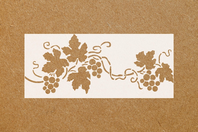 Grape Vine Border Stencil Template for DIY Crafts, Rustic Wall Painting ...