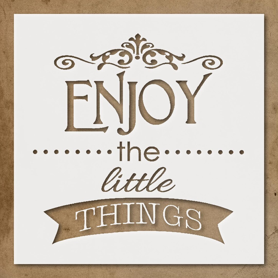 Enjoy the Little Things Stencil Inspirational Wall Art Decor for ...