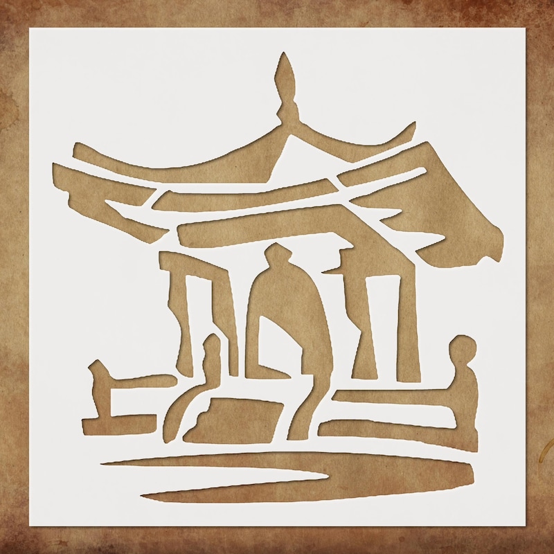 Pagoda Stencil - Etsy