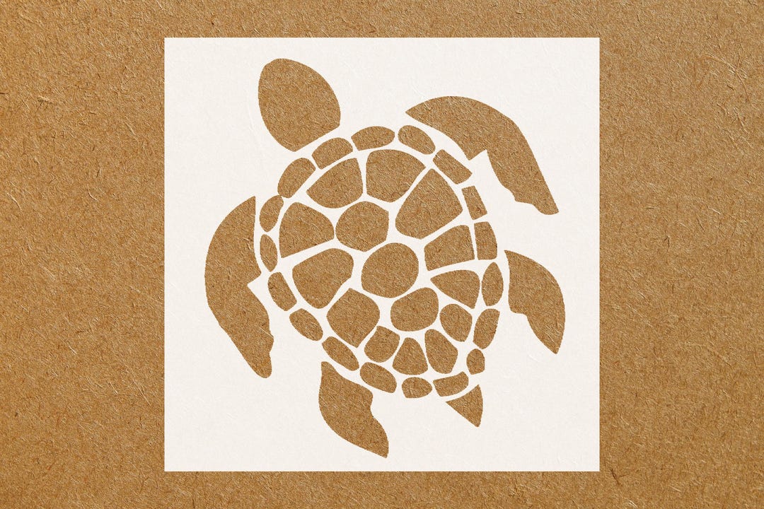 Sea Life Turtle Stencil Template for Crafting Home Decor - Ocean ...