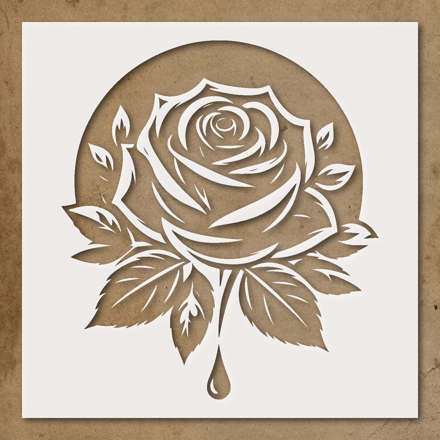 Rose Stencil With Unique Center Design for Home Art Decor - Etsy