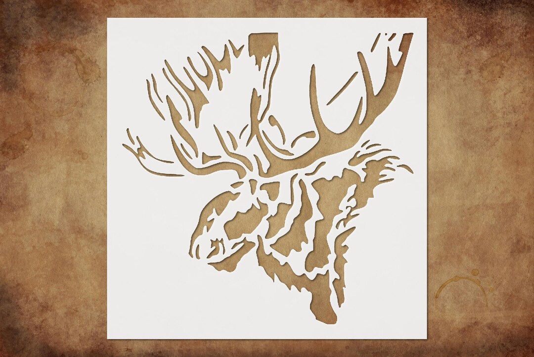 Reusable Plastic Stencil - Big Moose Design 5x5 In - Etsy