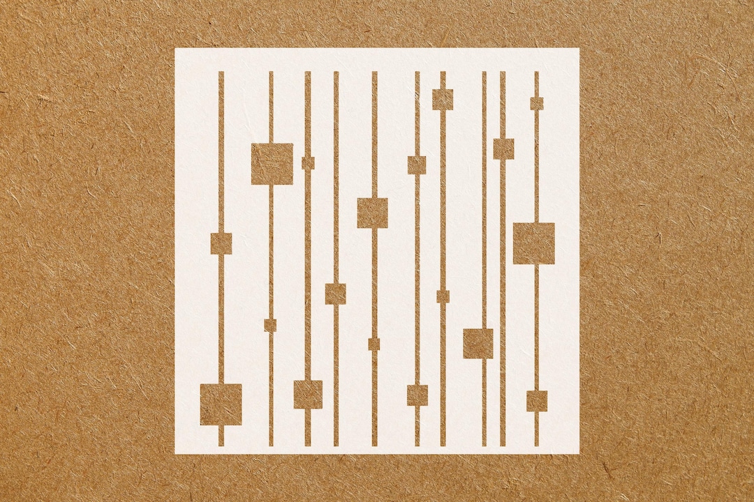 Geometric Lines and Squares Stencil – Reusable Modern Pattern Template ...