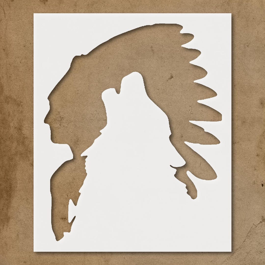 Black Native Stencil Silhouette Art for Unique Ethnic Wall Decor and ...