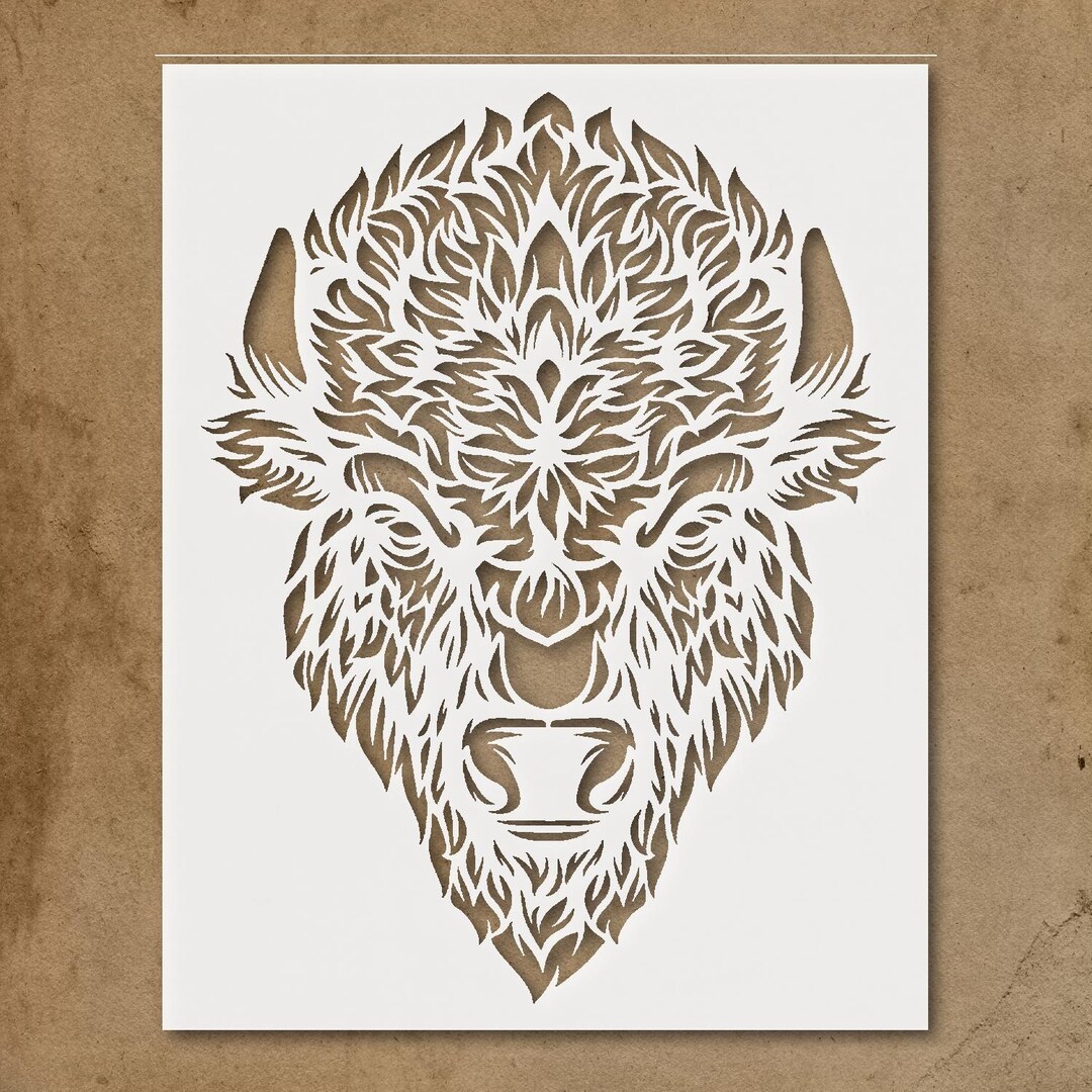 Stylized Buffalo Stencil Design for Craft Projects and Home Decor - Etsy