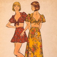 Vintage 1970s Childrens Pattern Simplicity Girls Smock Top and Pants ...