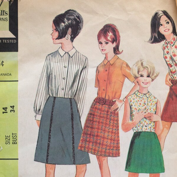 Vintage 1970s Childrens Pattern Simplicity Girls Smock Top and Pants ...