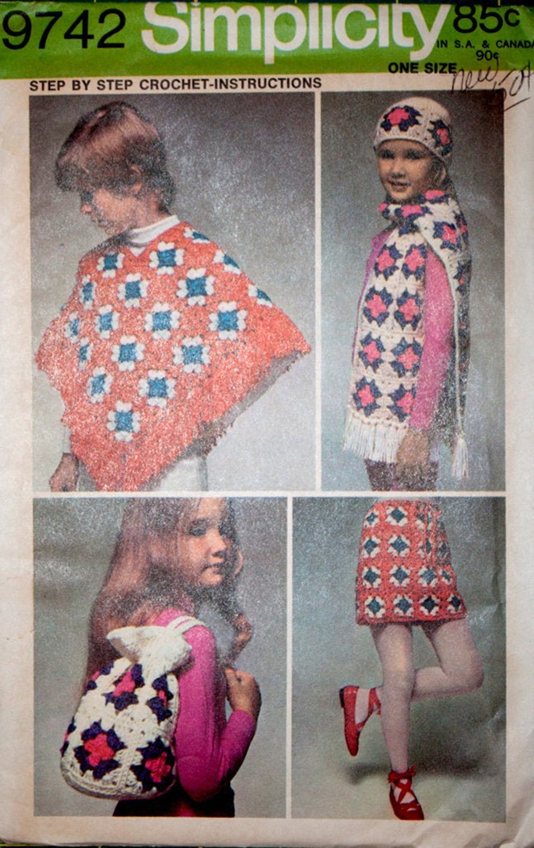 Simplicity 9742 Crochet Instructions for Child's and Girls' Poncho ...
