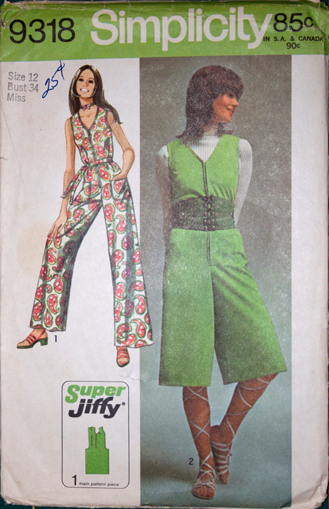 Simplicity 9318, Juniors' and Misses' Super Jiffy Jumpsuit Pattern in ...