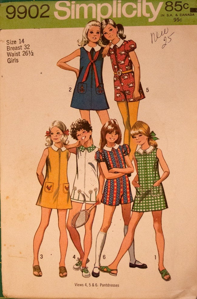 Simplicity 9902 Girls' Dress and Short Pantdress/playsuit Pattern Size ...