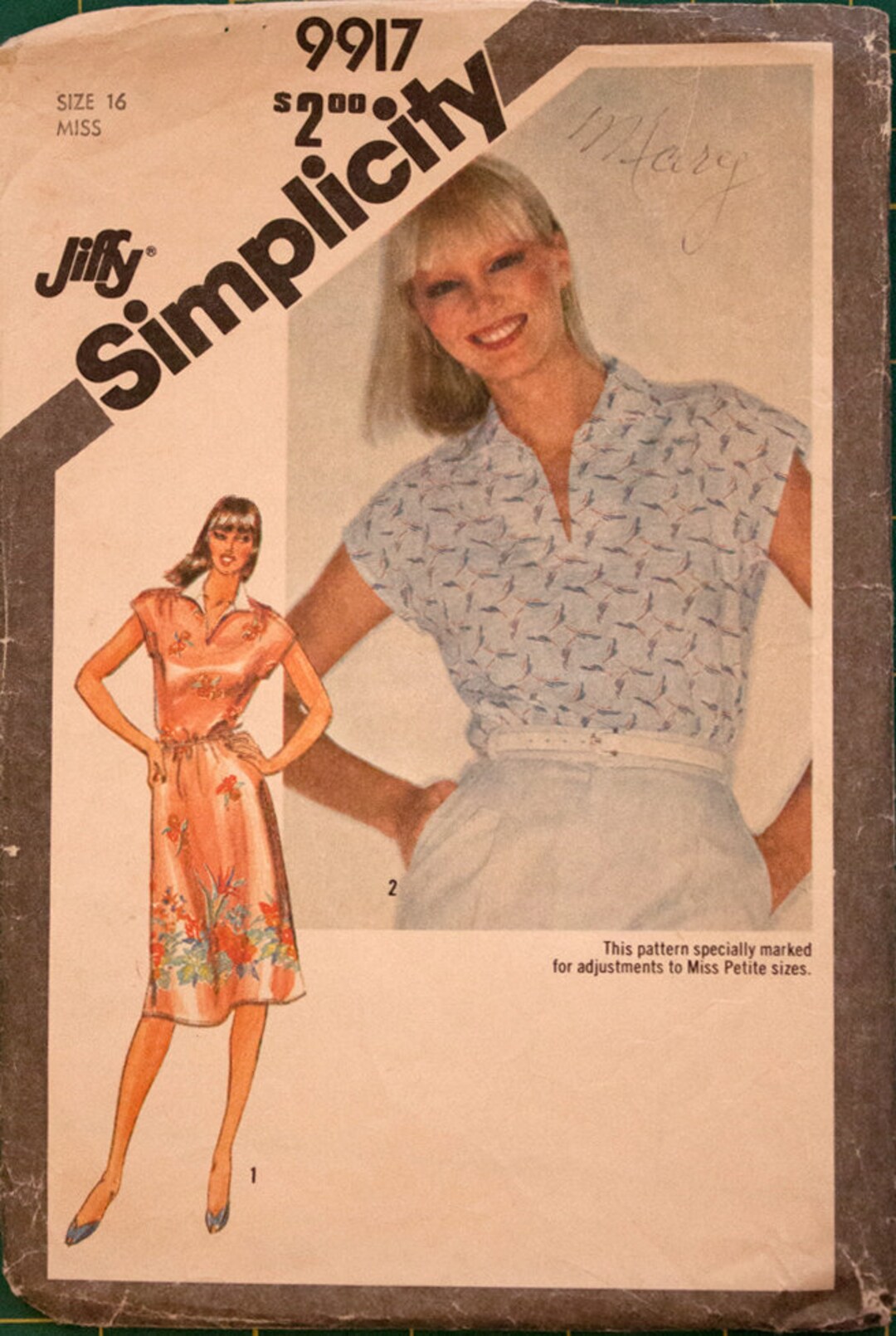 Simplicity 9917, Misses Jiffy Pullover Dress or Top Pattern, Size 16 ...