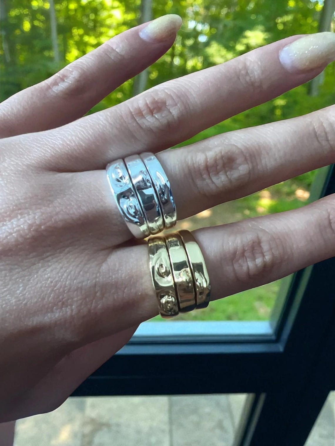 Vintage Face Ring Set | Gold Color Stainless Steel Ring | Unisex Luxury ...