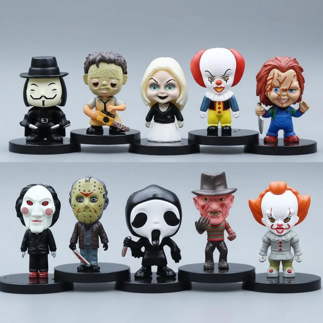10PCS Horror Movie Villain Action Figures PVC Halloween Collectible ...