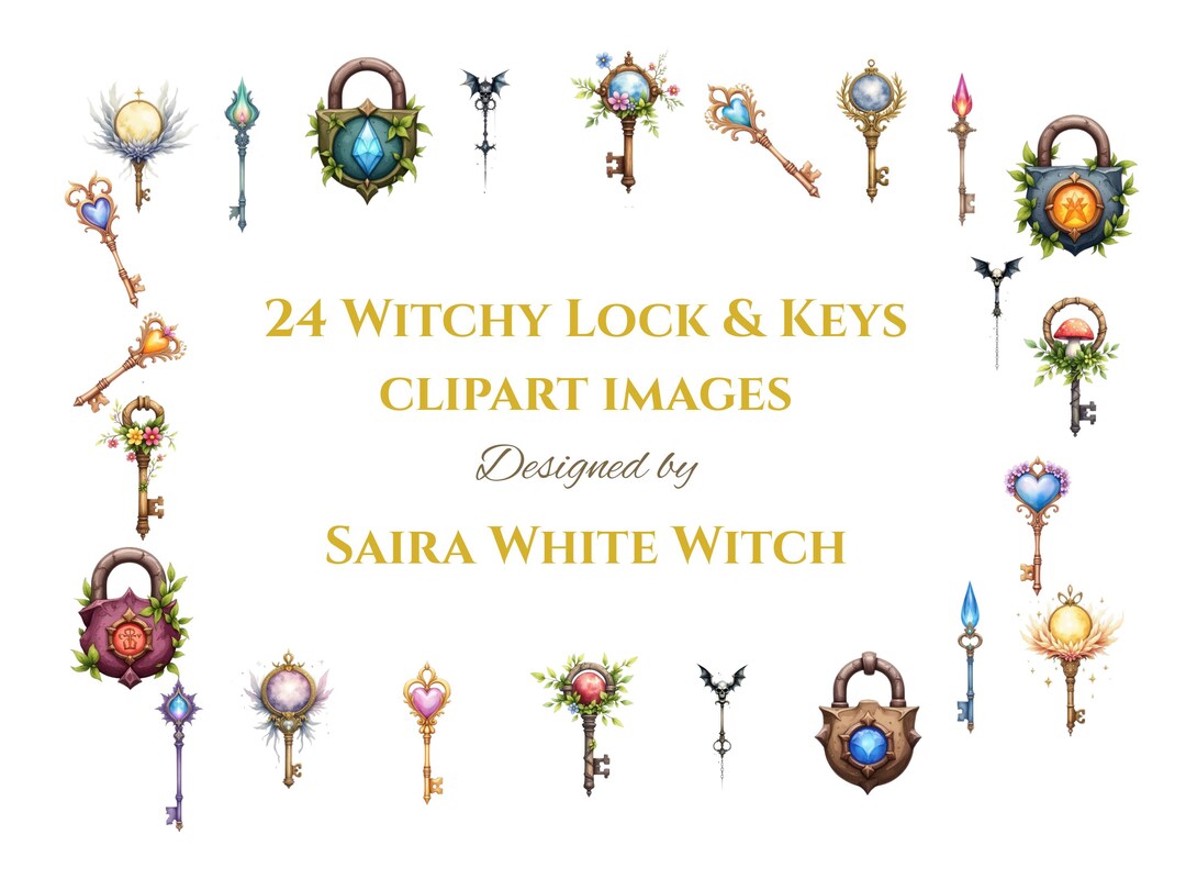 Magic Lock Clipart – Magical Security PNG Set – Mystical Clip Art for ...