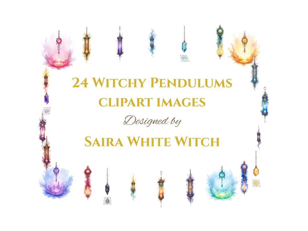Witch Pendulum Clipart – Divination Tool Pngs – Spiritual Dowsing ...