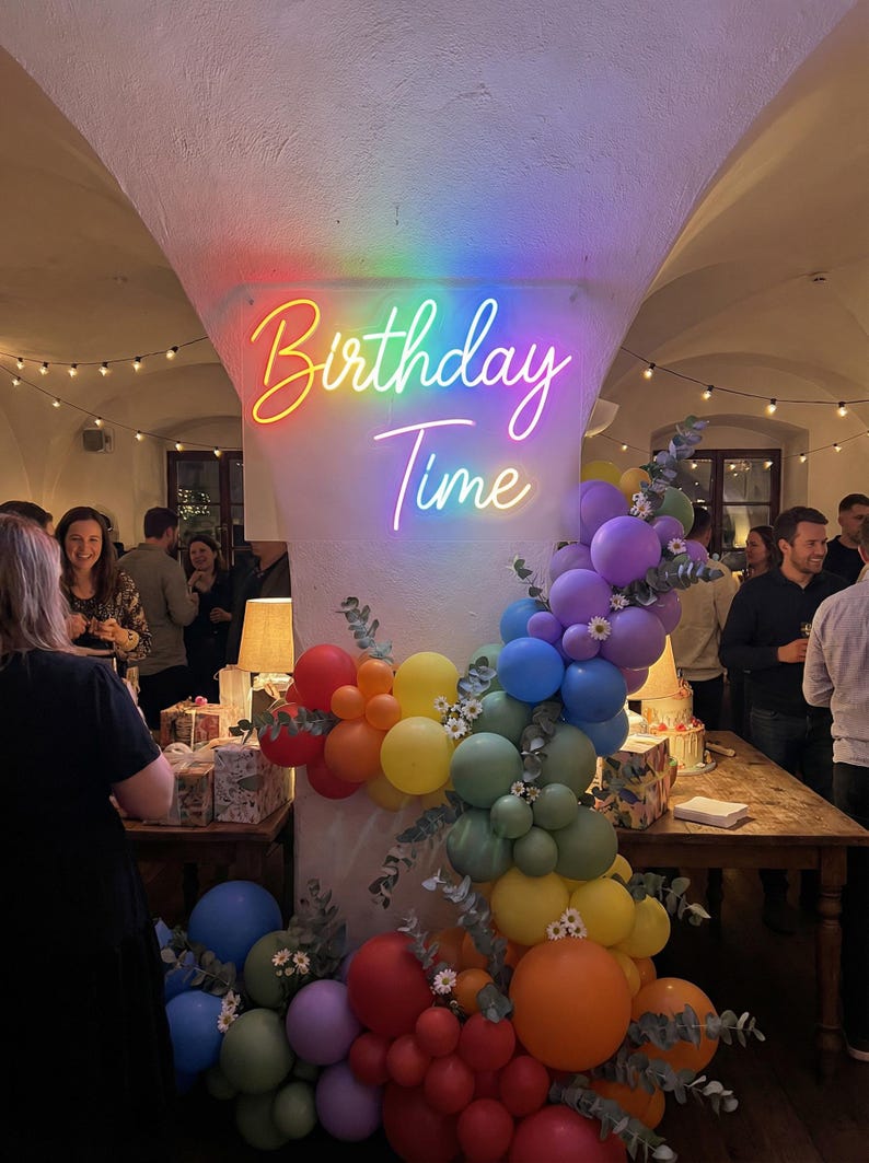 Happy Birthday Neon Sign,custom Neon Sign,party Neon Sign,wall Decor ...