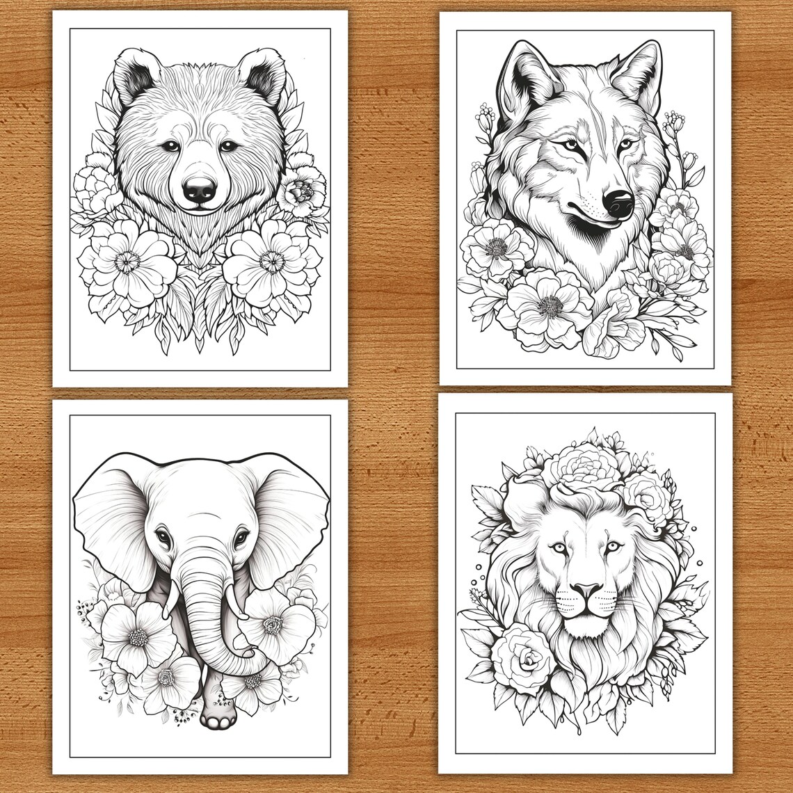 Floral Animal Coloring Book | Printable Animal Coloring Pages ...