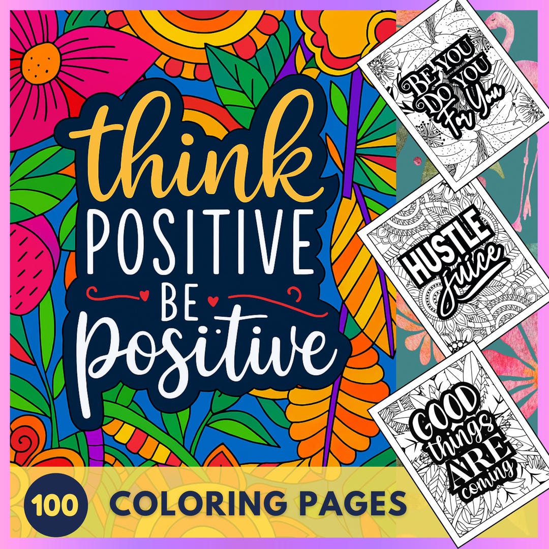 Inspirational Motivational Quotes Coloring Book | Calming Relaxing ...