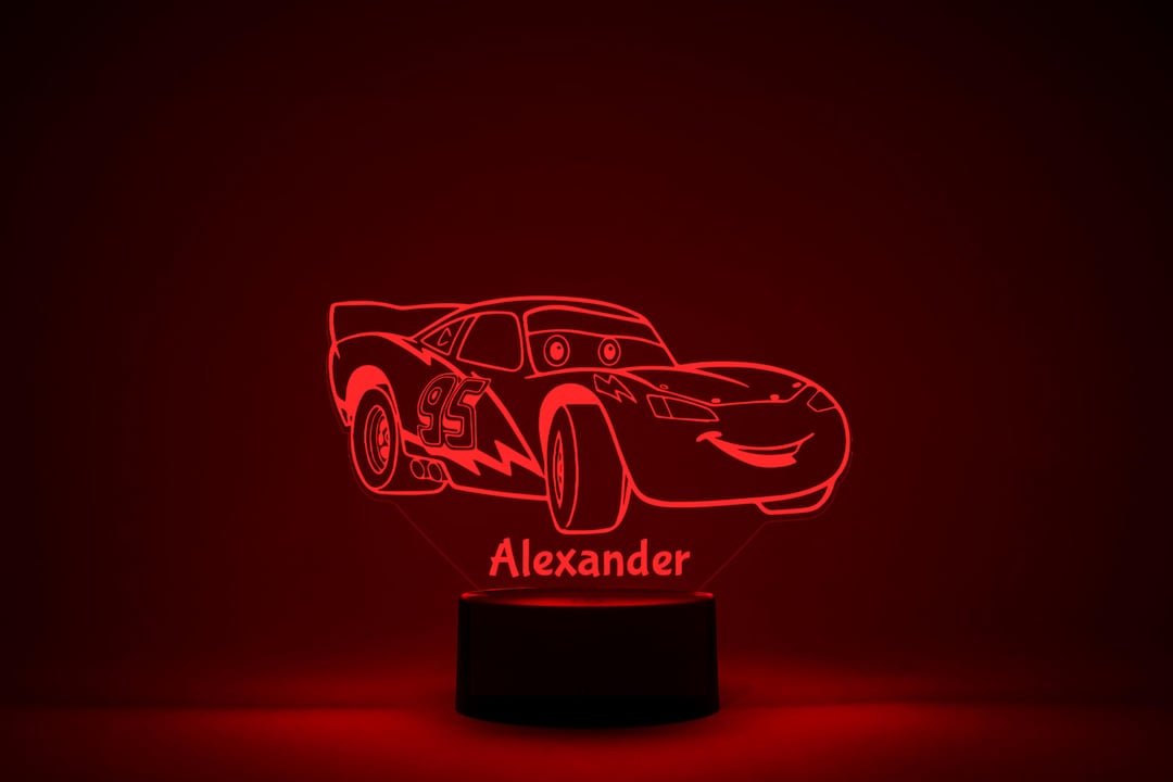 Personalized Lightning Mcqueen Night Light - Room Decor - Custom Night ...