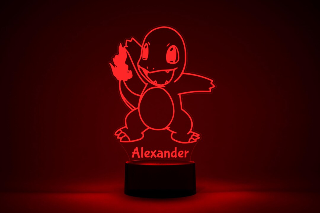 Personalized Charmander Led Light - Night Light - Pokemon - Kids Room ...