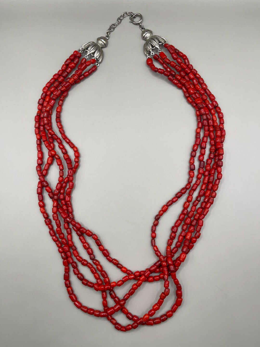 Vintage Imitation Coral Necklace, Red Bead Jewelry, 124.6g - Etsy