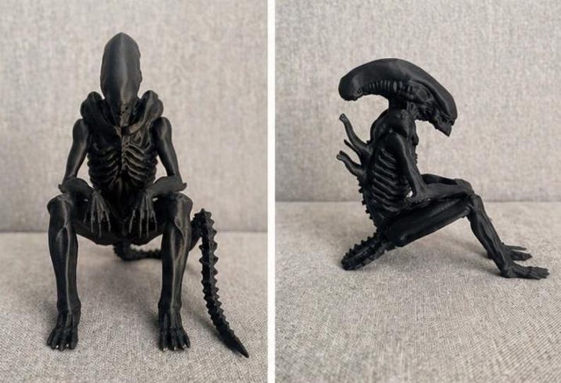 Alien Shelf Sitter – Xenomorph Inspired Horror Decor – Sci-fi Bookshelf ...