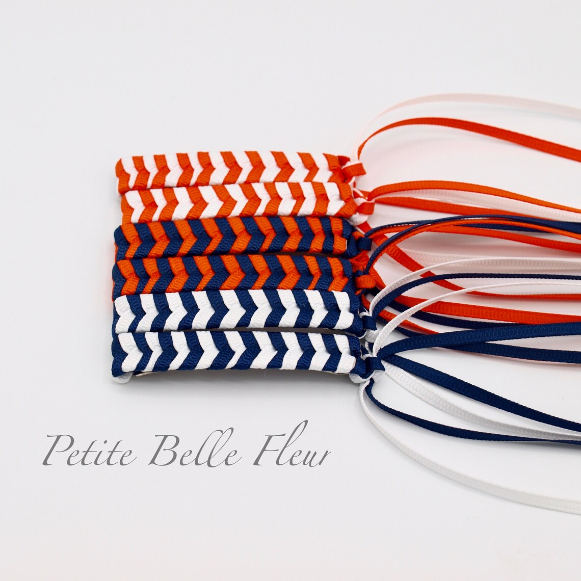 80s Ribbon Barrettes Retro Braided Barrette Set 80s Navy | Etsy