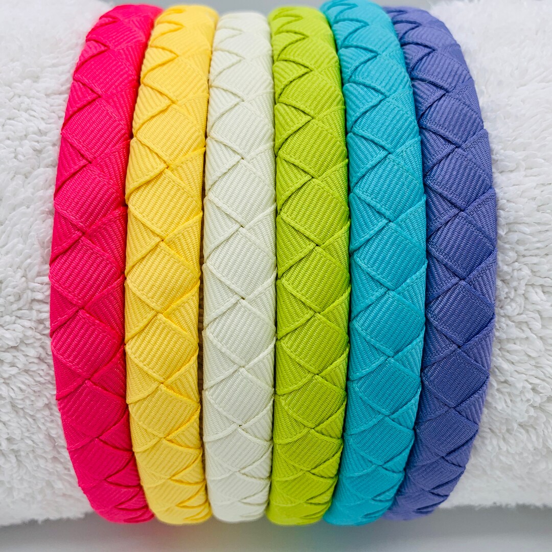 Skinny Flat Headband Set | Preppy Ribbon Headbands | Skinny Hot Pink ...