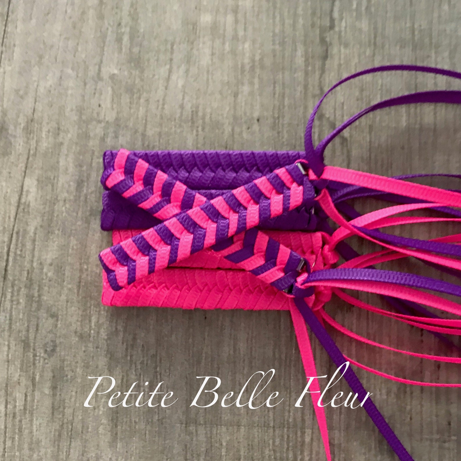 80s Retro Barrettes in Neon Pink and Purple Grosgrain Ribbon | Retro ...