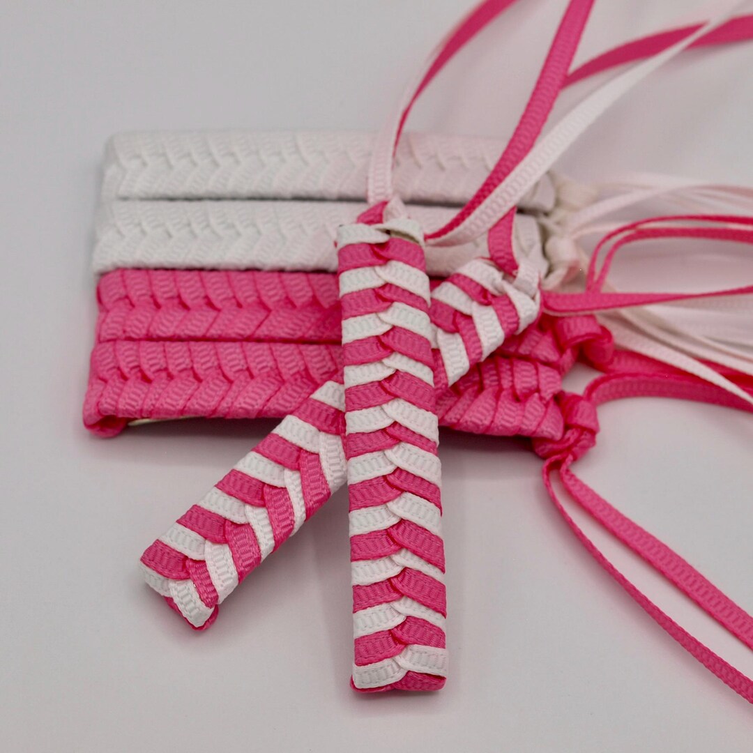 80s Retro Barrettes Hot Pink White Grosgrain Ribbon | Retro Braided ...