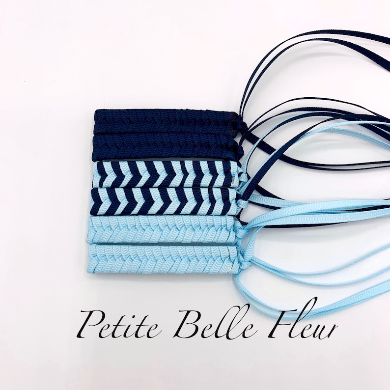 80s Retro Braided Grosgrain Ribbon Barrettes | Retro Navy and Light ...