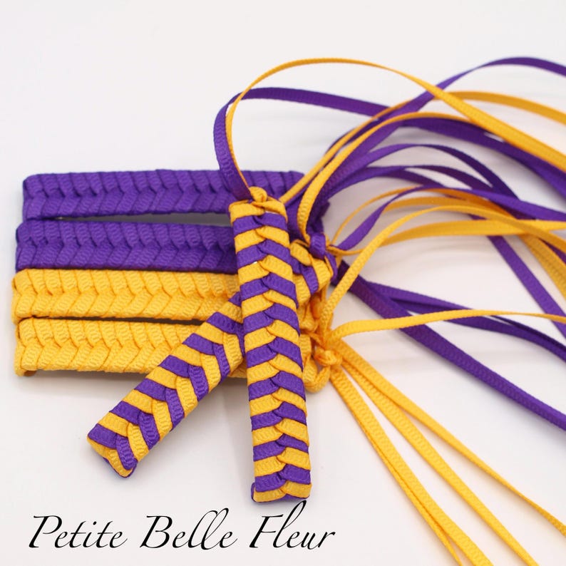 80s Retro Ribbon Barrettes in Purple and Yellow Gold | 80s Purple ...