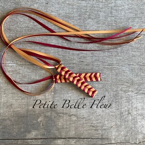 80s Retro Burgundy Gold Satin Ribbon Barrette Set | Retro Braided Satin ...