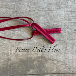 80s Retro Burgundy Gold Satin Ribbon Barrette Set | Retro Braided Satin ...