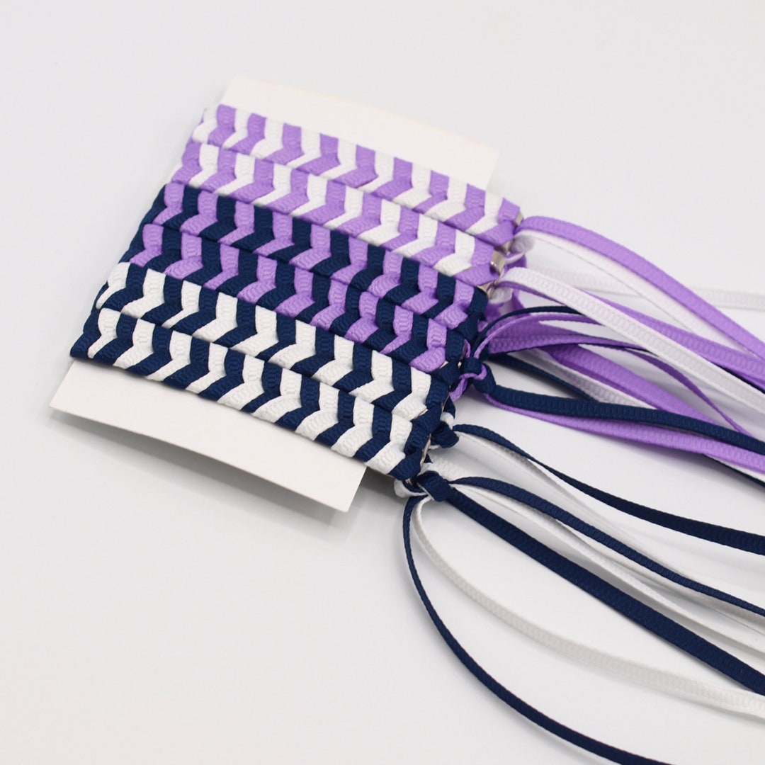 80s Ribbon Retro Navy and Lavender Braided Grosgrain Ribbon Barrette ...