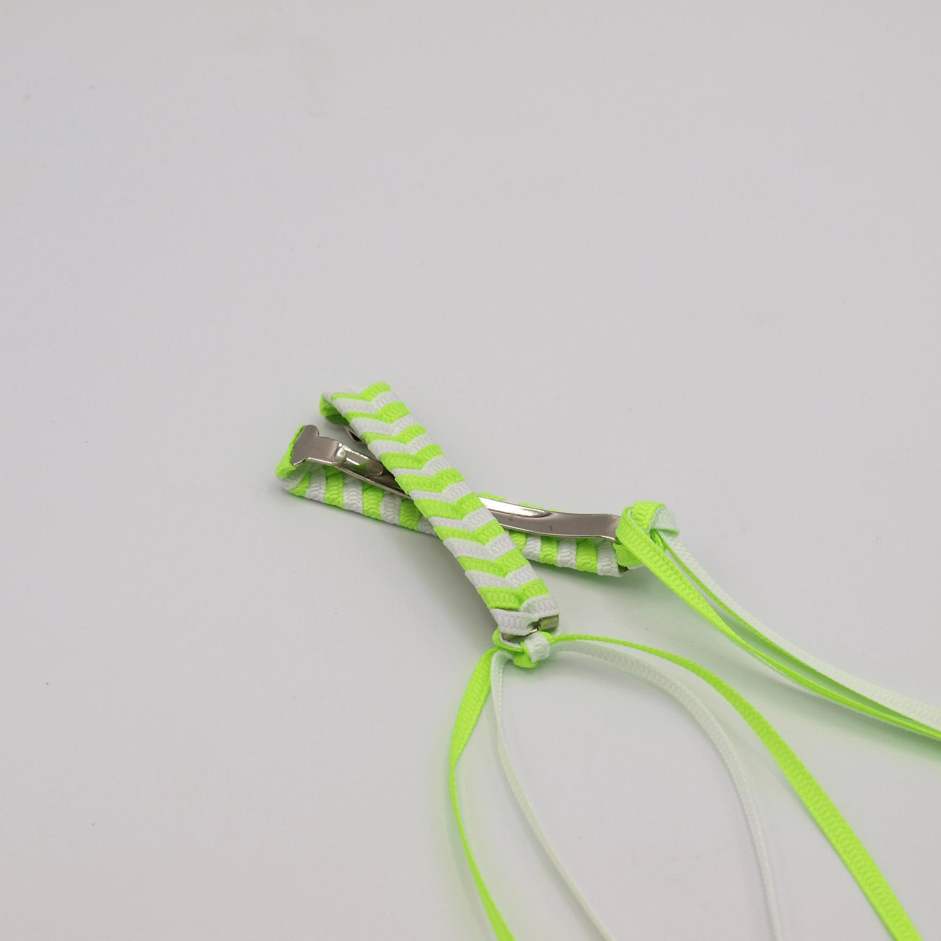80s Retro Braided Grosgrain Ribbon Barrettes | Royal Blue and Key Lime ...